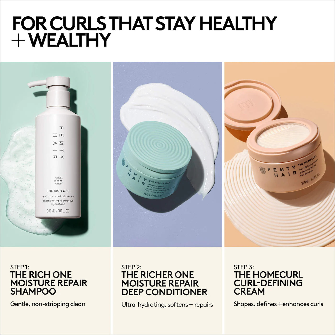 Fenty Beauty - The Rich Curls 3-Piece Curl-Defining Hair Gift Set ...