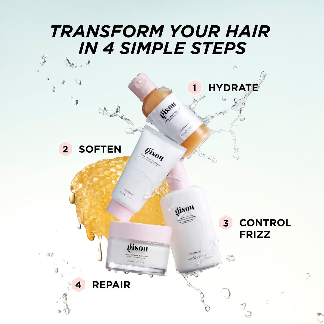 Gisou - Honey Infused Hydrating Cleanse & Care Routine Hair Set – Beautique